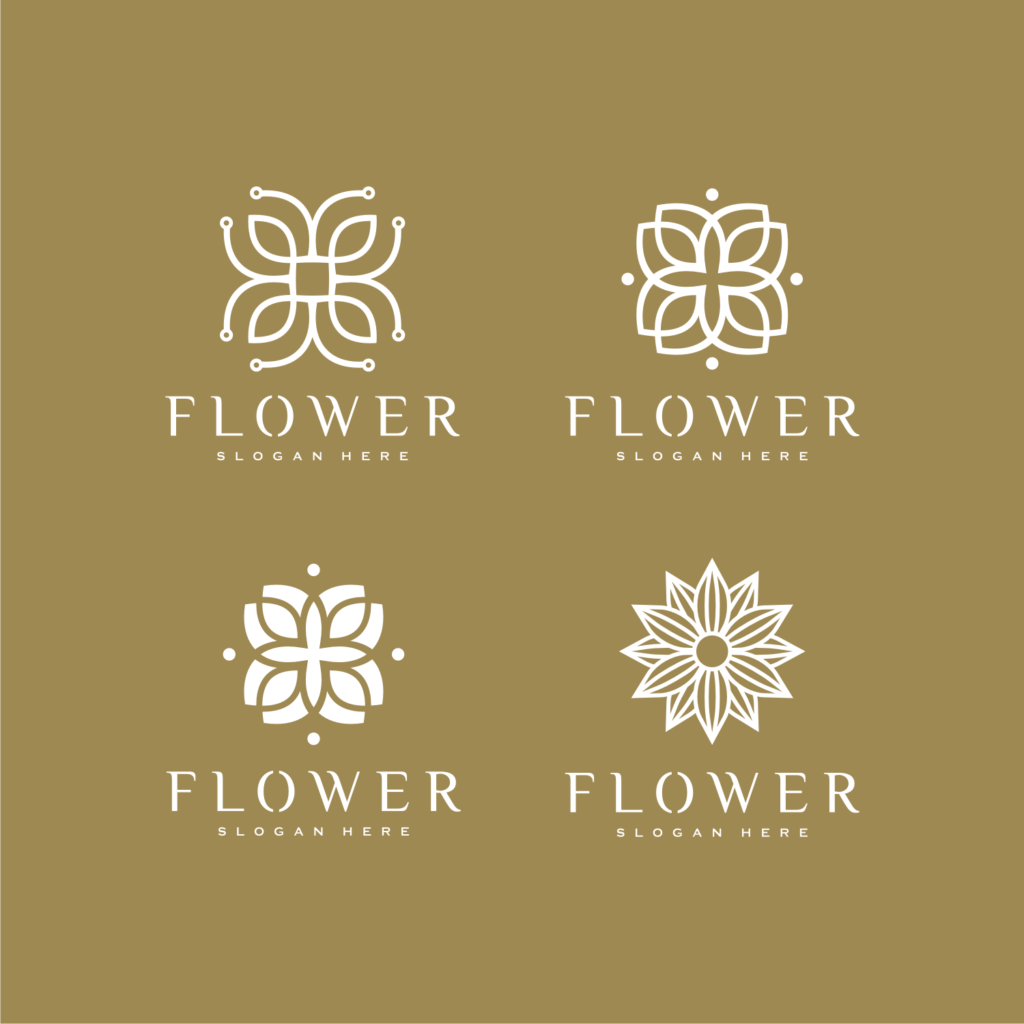 flower nature logo design template vector - MasterBundles