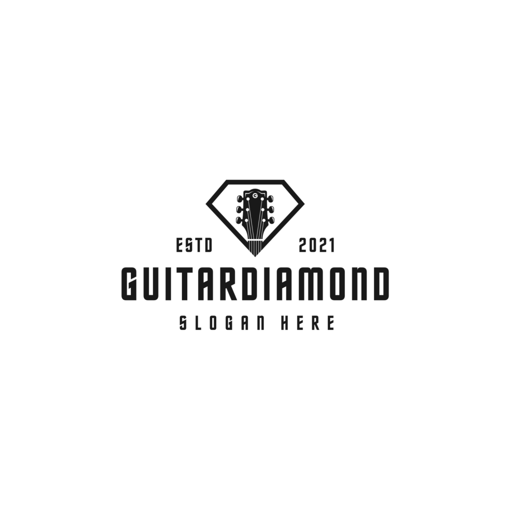 acoustic guitar logo design vector template - MasterBundles
