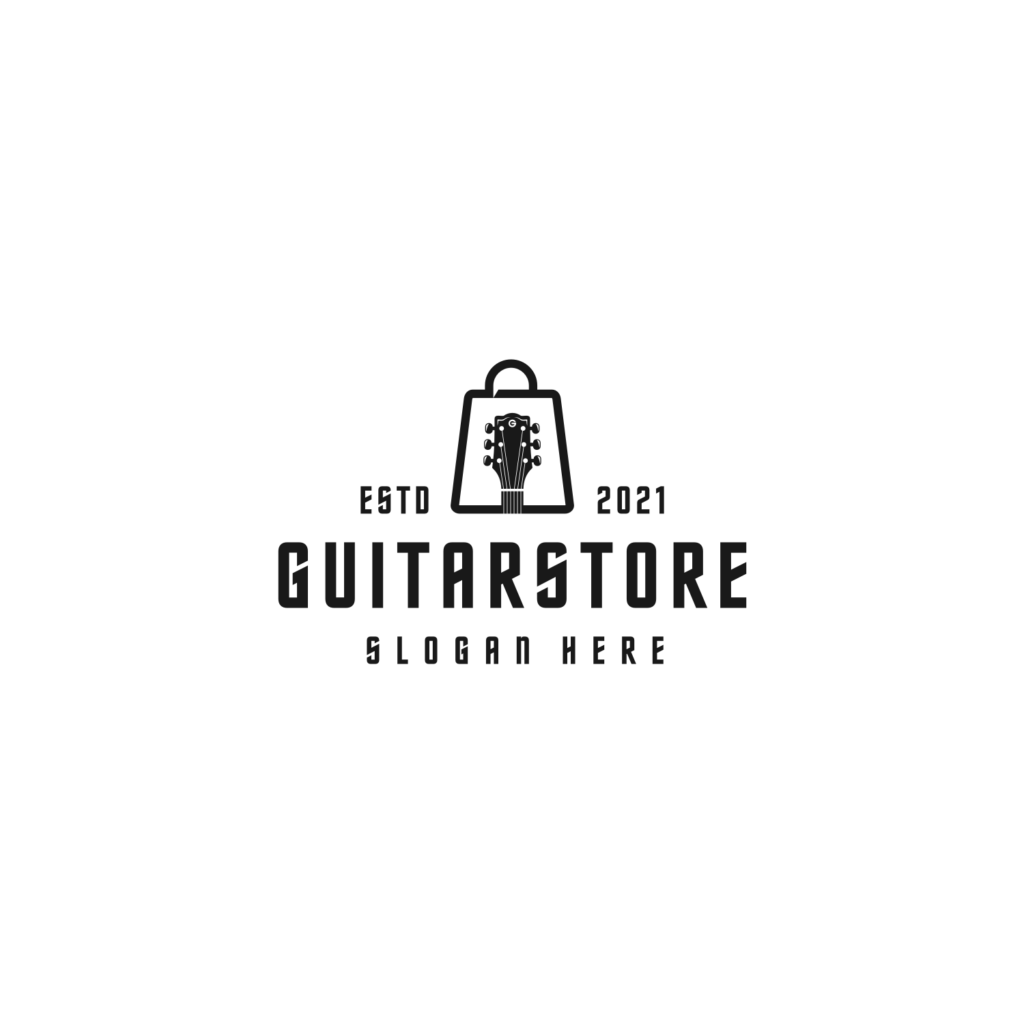 acoustic guitar logo design vector template - MasterBundles