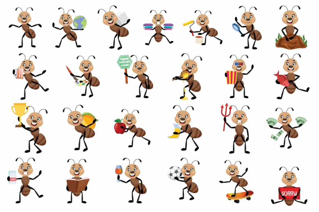 50x Ant Character and Mascot Collection illustration – MasterBundles