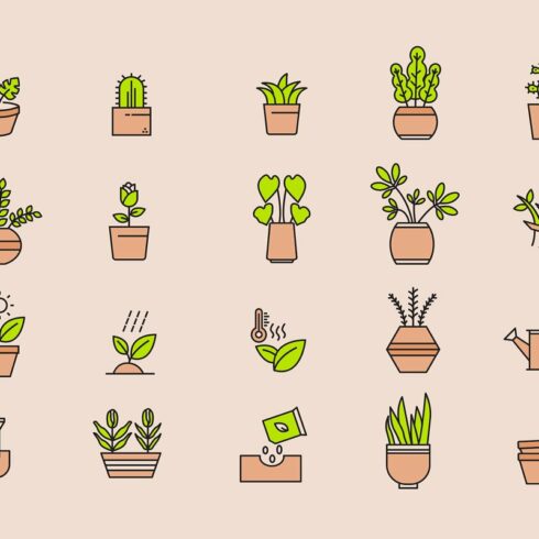20 Houseplant Icons | Master Bundles