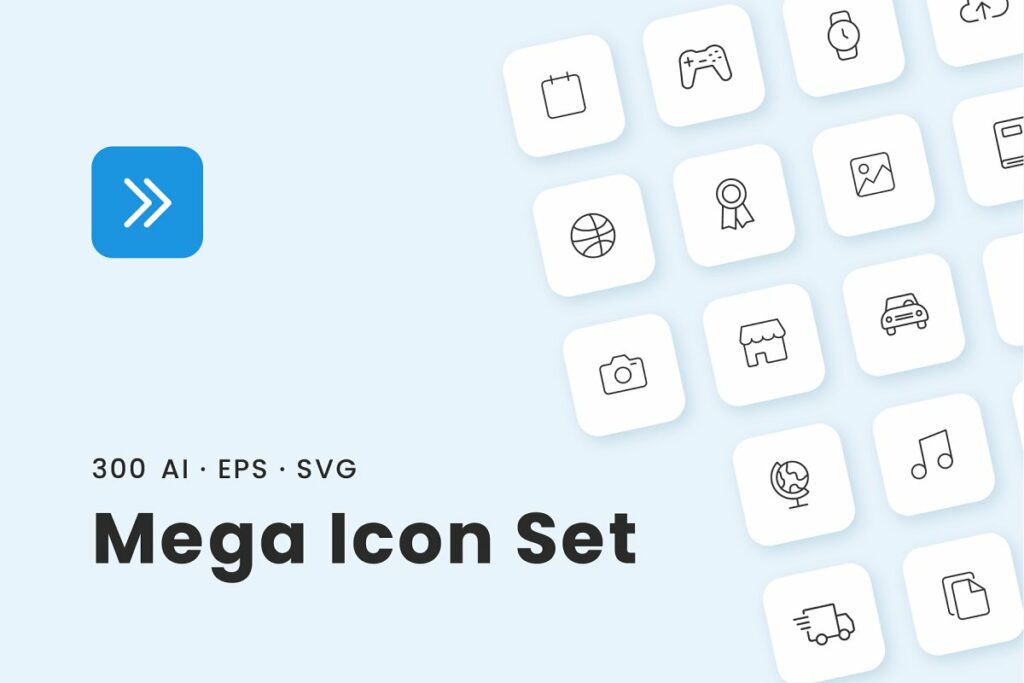 Mega Icon Set - 300 Line Icons – MasterBundles