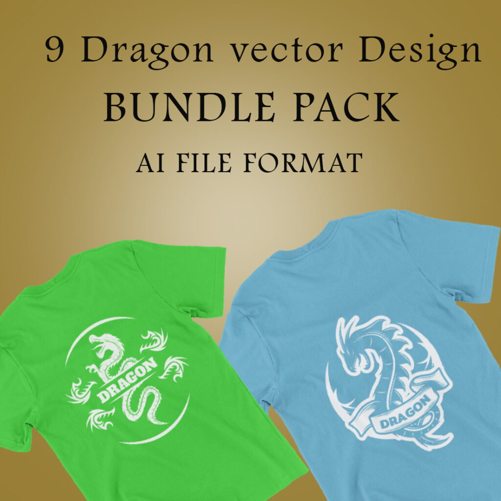 Best T-shirt design Dragon vector pack of 9 - MasterBundles