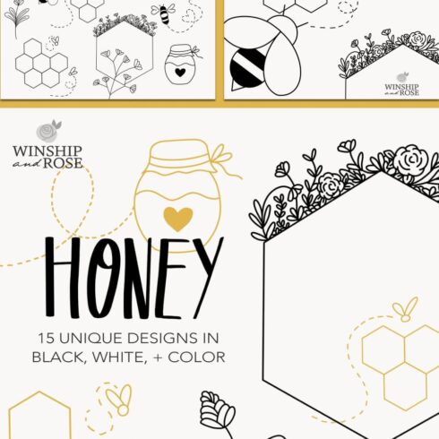 Bees and Honey Bumblebee Clip Art | Master Bundles