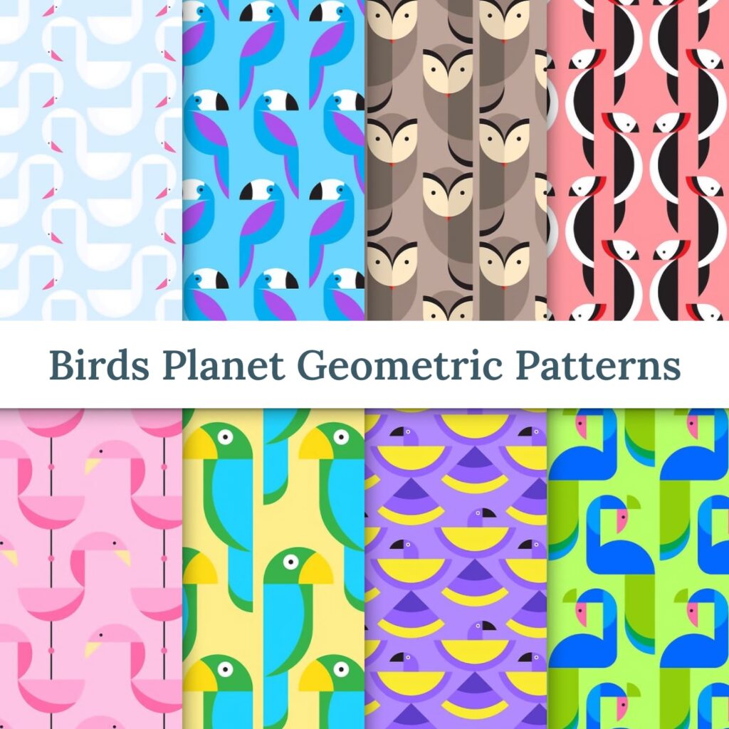 Birds Planet Geometric Patterns – MasterBundles