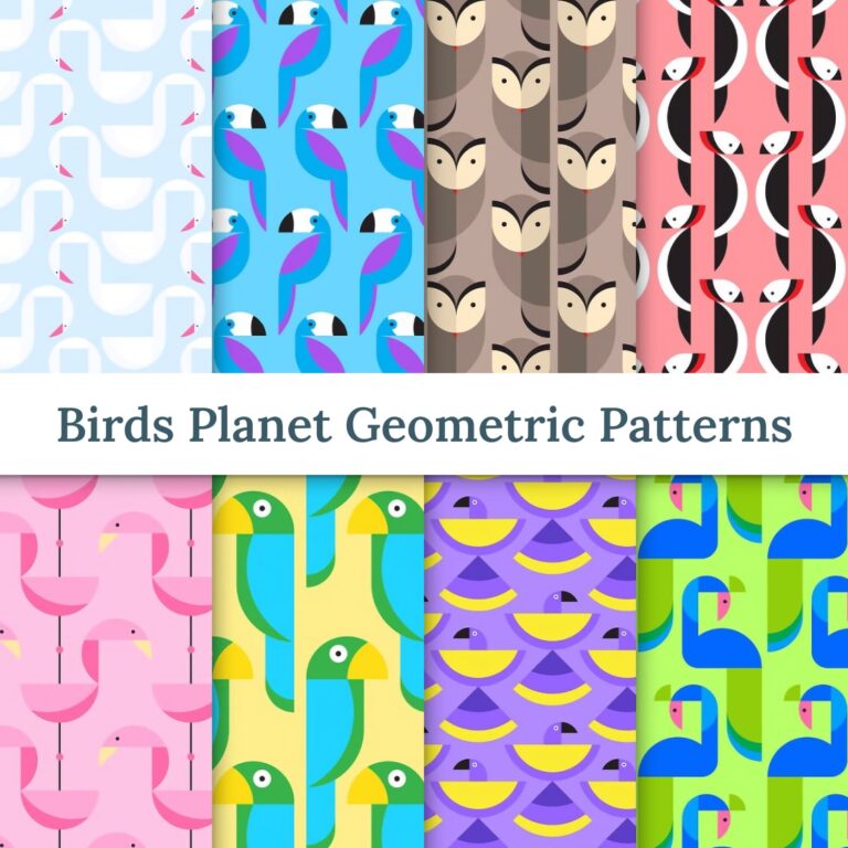 Birds Planet Geometric Patterns – MasterBundles