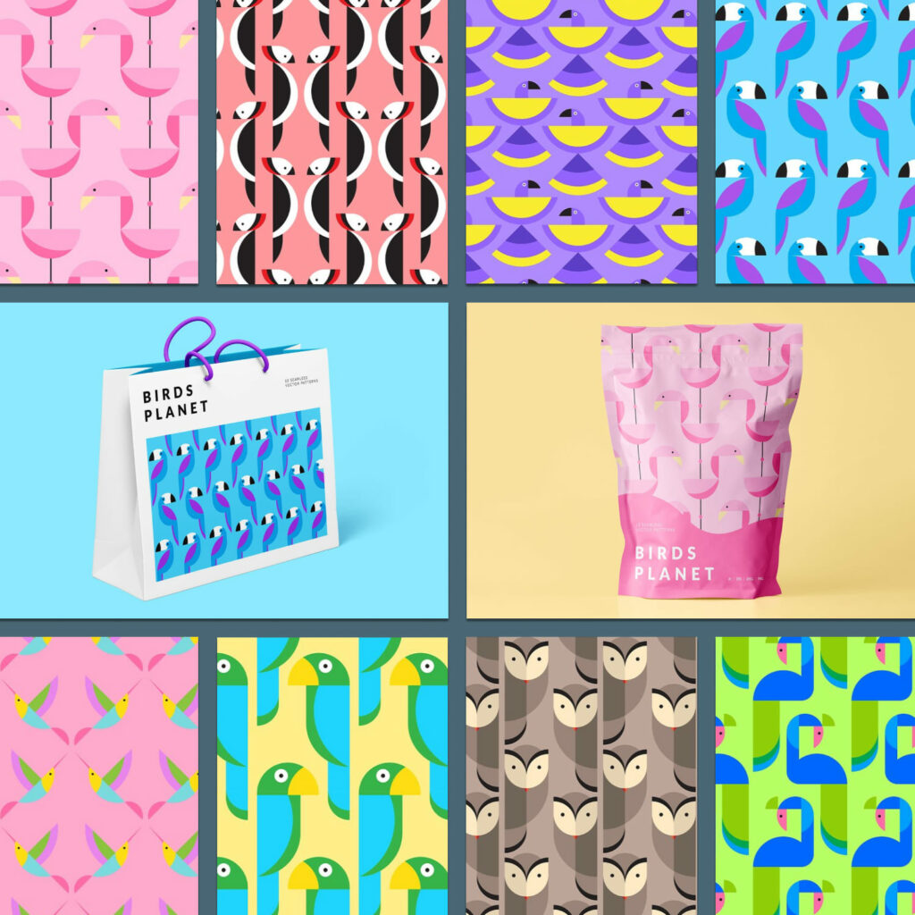 Birds Planet Geometric Patterns – MasterBundles