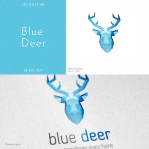 Blue Deer Logo – MasterBundles