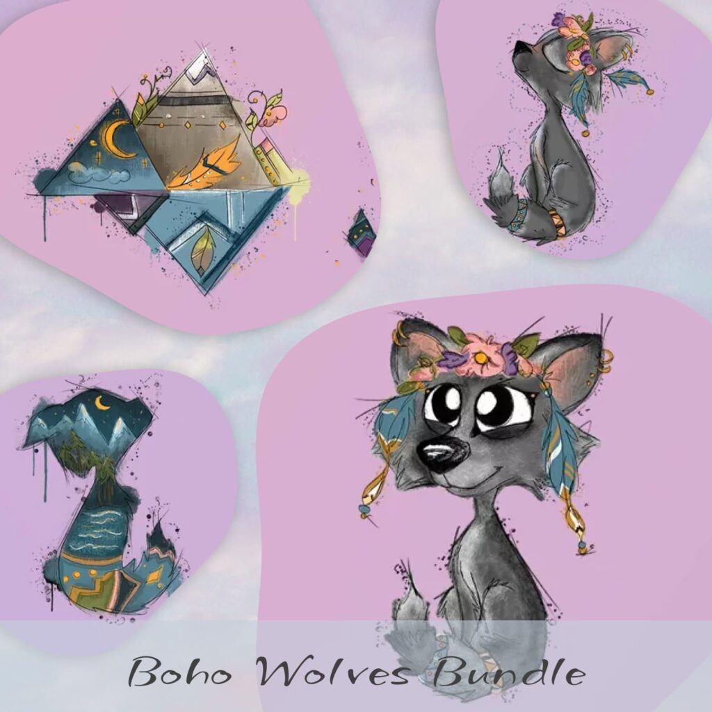 Boho Wolves Bundle – MasterBundles