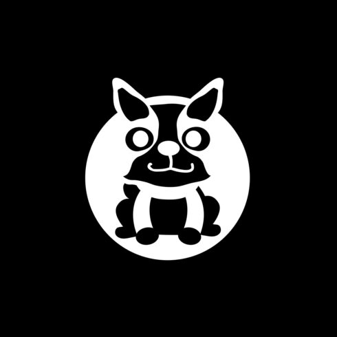 Boston Terrier Puppy Abstract Mark Pictorial Emblem Logo - MasterBundles