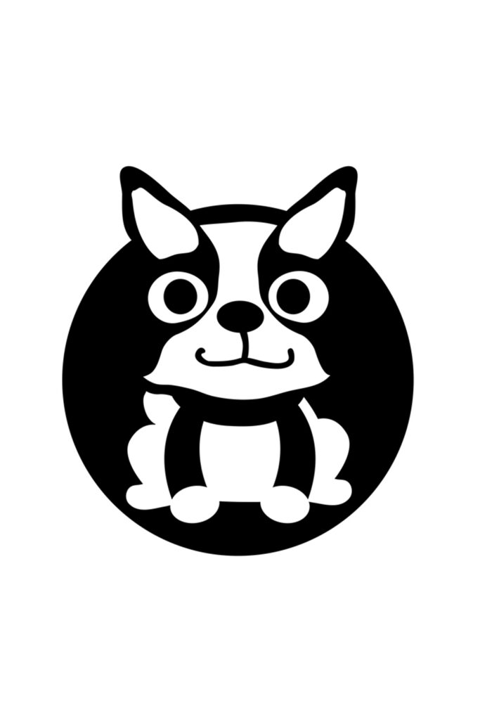 Boston Terrier Puppy Abstract Mark Pictorial Emblem Logo - MasterBundles