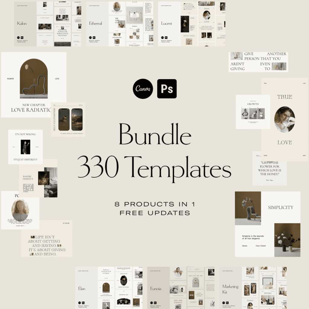 BUNDLE Instagram Templates Canva PS – MasterBundles