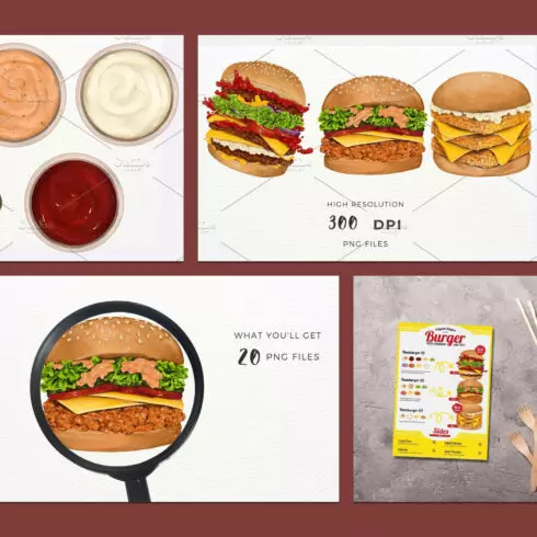 Burger Illustration Set – MasterBundles