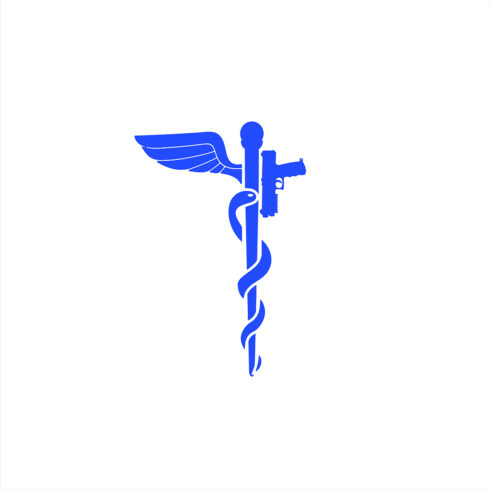 Caduceus Medic Pistol Abstract Mark Pictorial Emblem Logo - MasterBundles