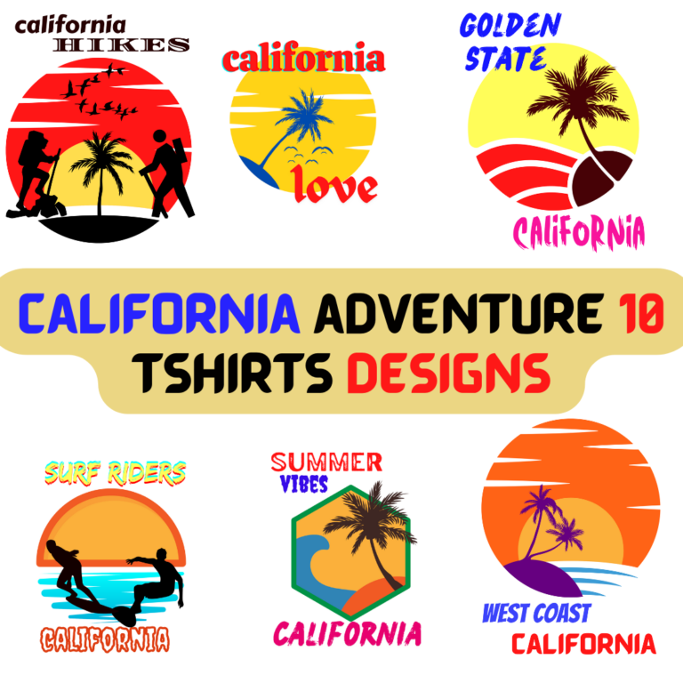 10 California RETRO T-SHIRT DESIGNS Bundle PNG RETRO Collection ...