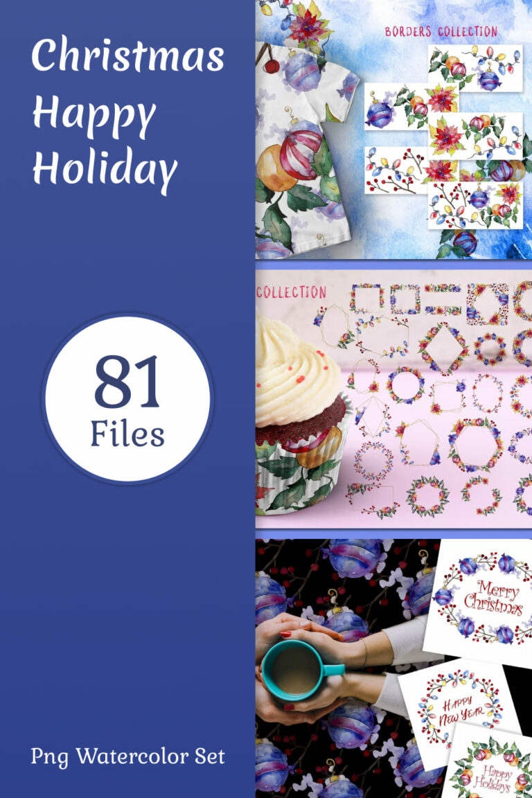Christmas Happy Holiday PNG Watercolor Set - $11 – MasterBundles
