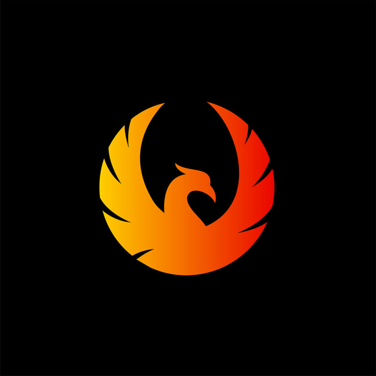 Circle Phoenix Fire Gradient Abstract Mark Pictorial Emblem Logo ...