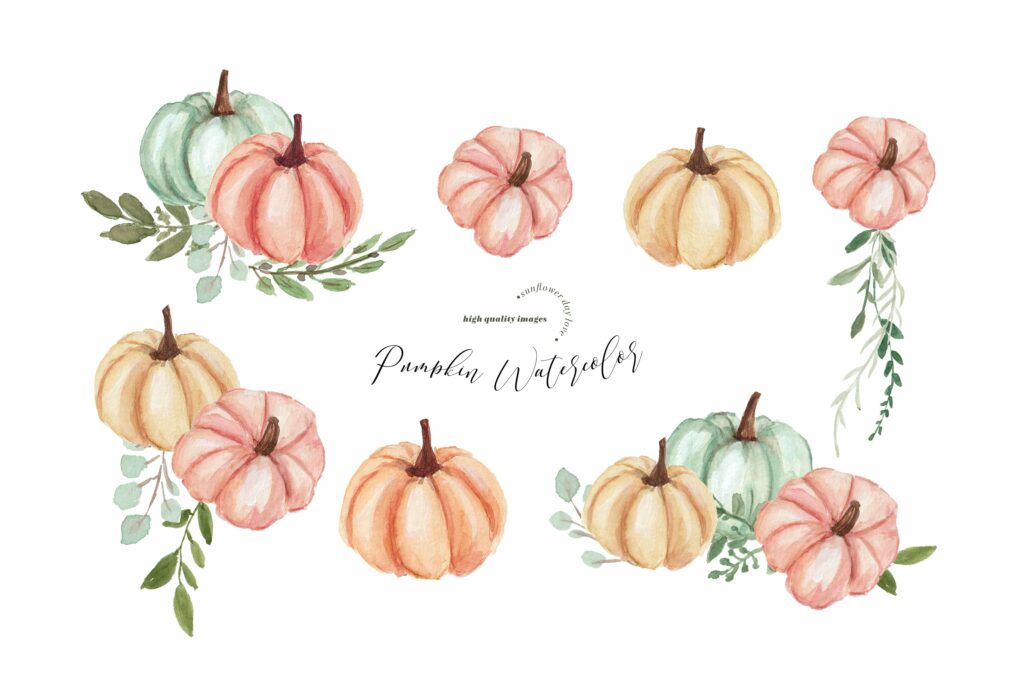 Elegant Fall Autumn Pumpkin Clipart – MasterBundles