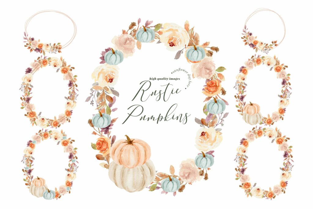 Rustic Orange Frame Pumpkin Clipart – MasterBundles