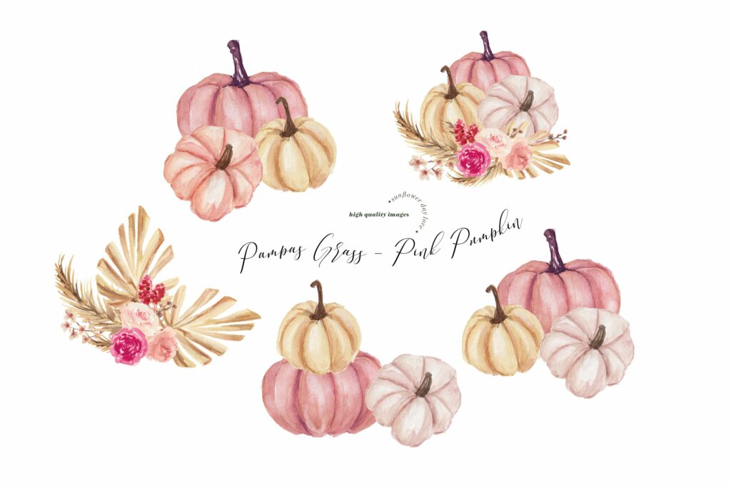 Pumpkin Arch Pampas Grass Bohemian – MasterBundles