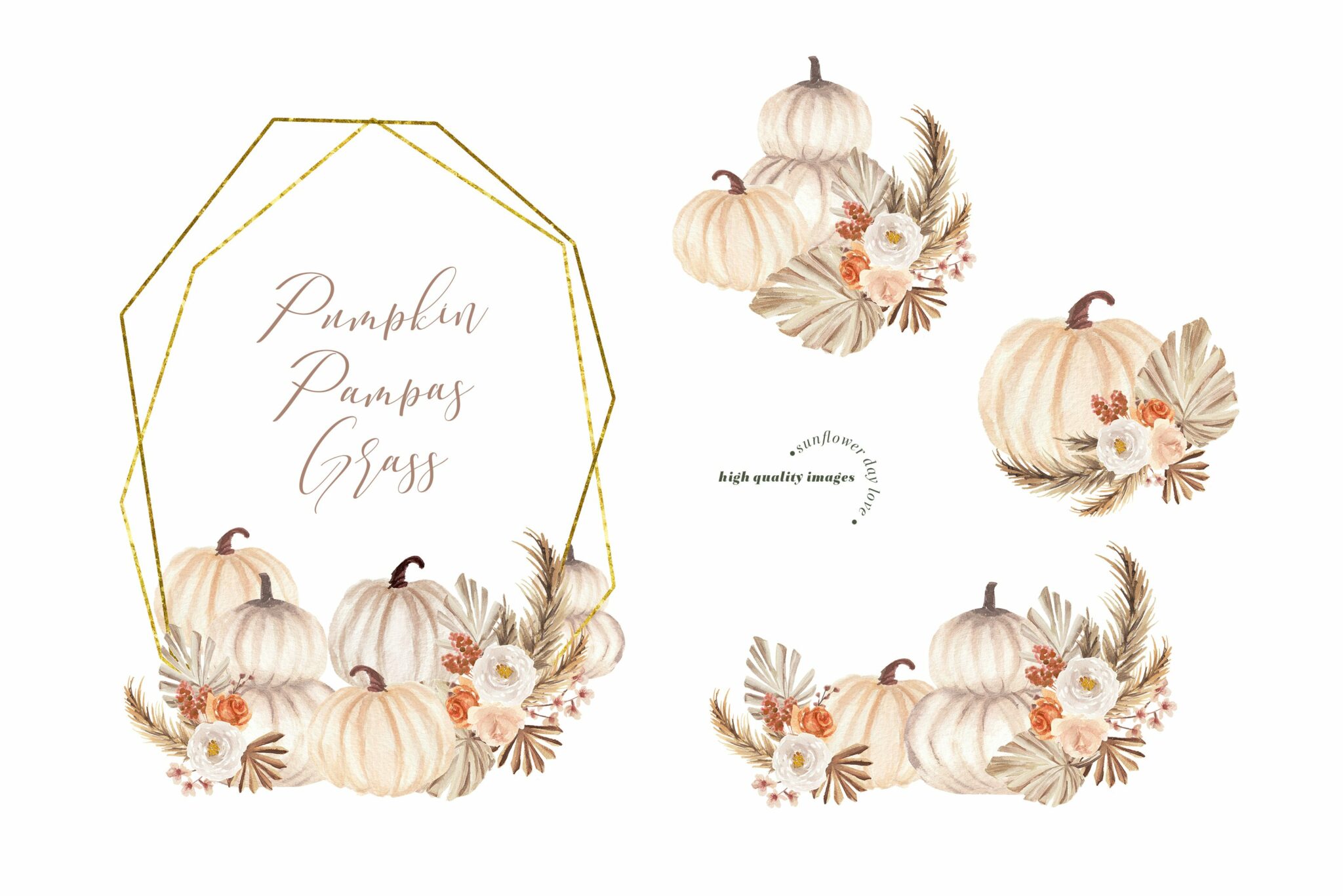 Pumpkin Pampas Grass Arch Clipart – MasterBundles