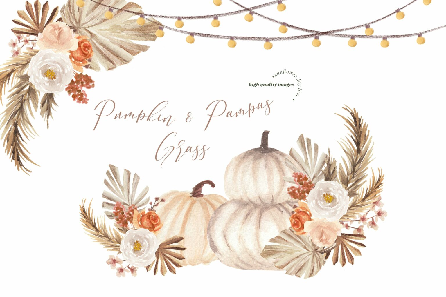 Pumpkin Pampas Grass Arch Clipart – MasterBundles