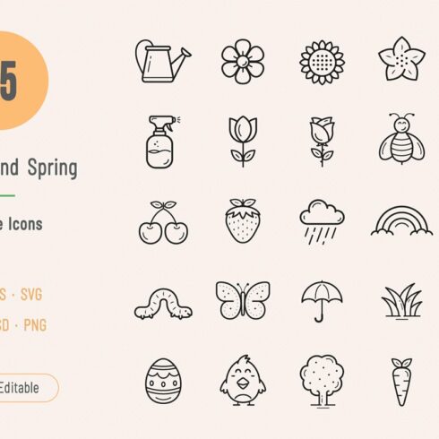 Four Seasons Outline Icons BUNDLE | Master Bundles
