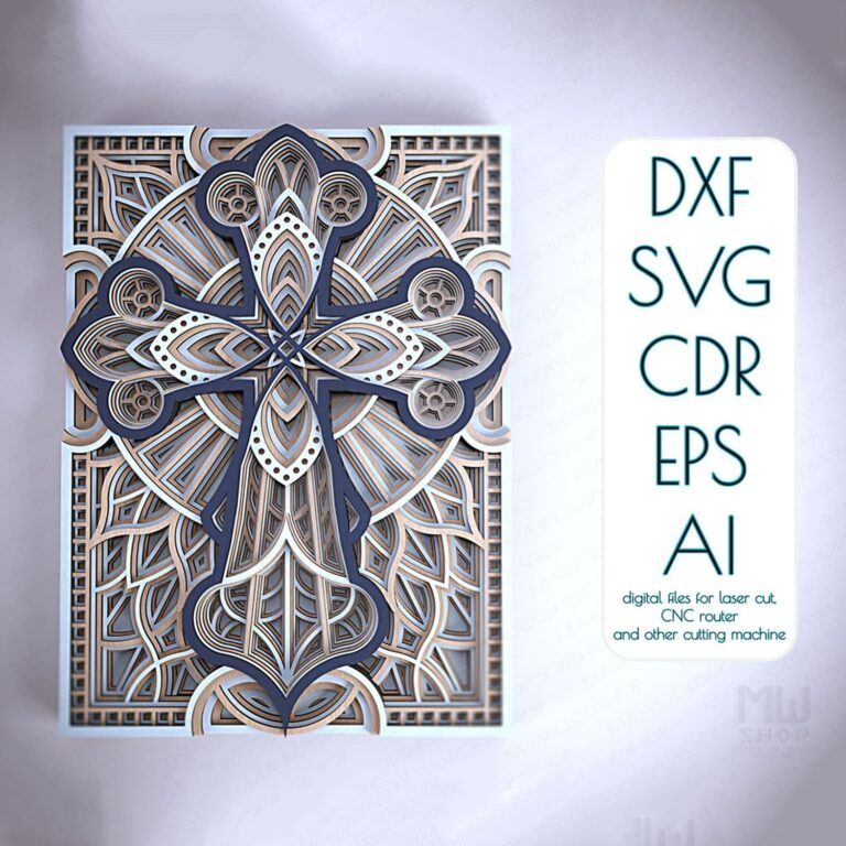 Cr34 - 3D Layered Cross SVG, Mandala Cross, Laser Cut Cross – MasterBundles