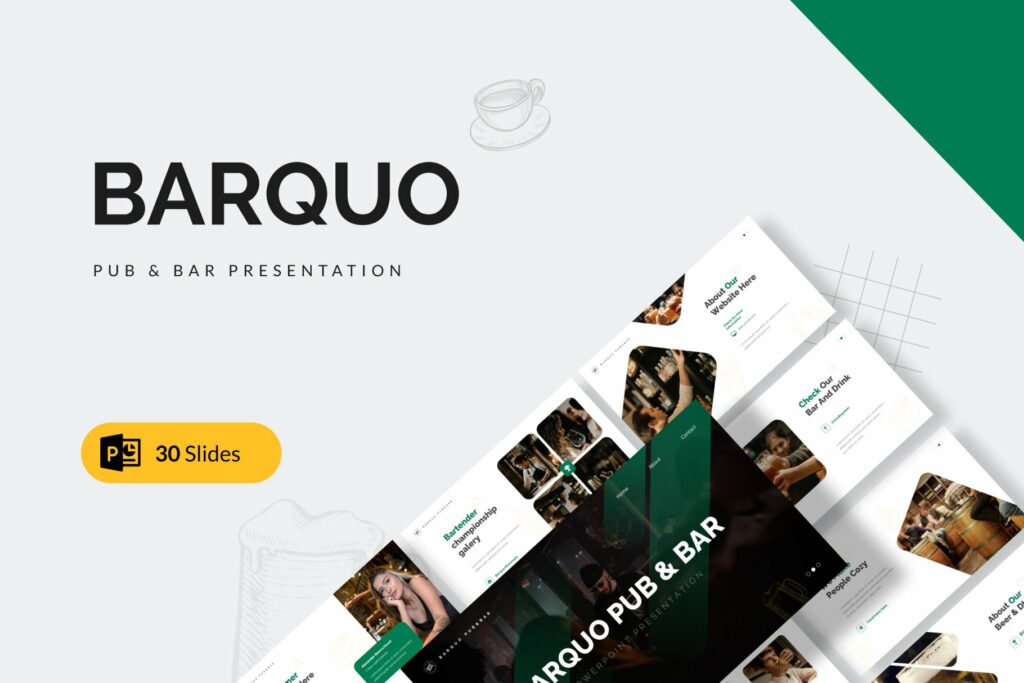 Barquo – Pub & Bar PowerPoint PPTX – MasterBundles