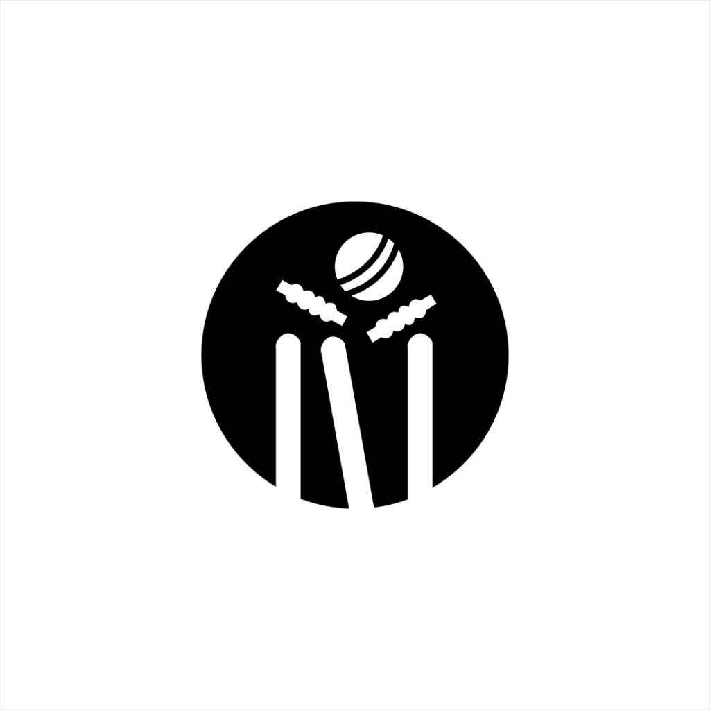 Cricket Wickets Bold Abstract Mark Pictorial Emblem Logo - MasterBundles