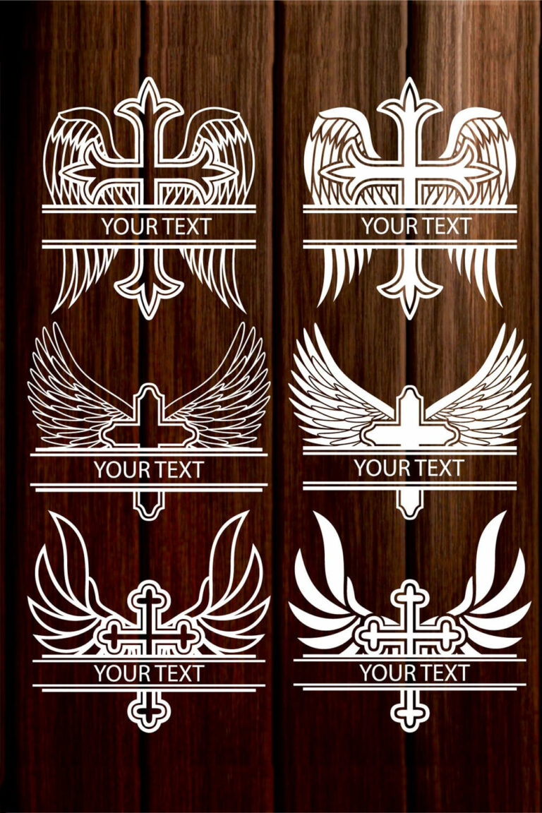 Cross with Wings SVG, Cross Svg, Angel Wings, Split Frames – MasterBundles