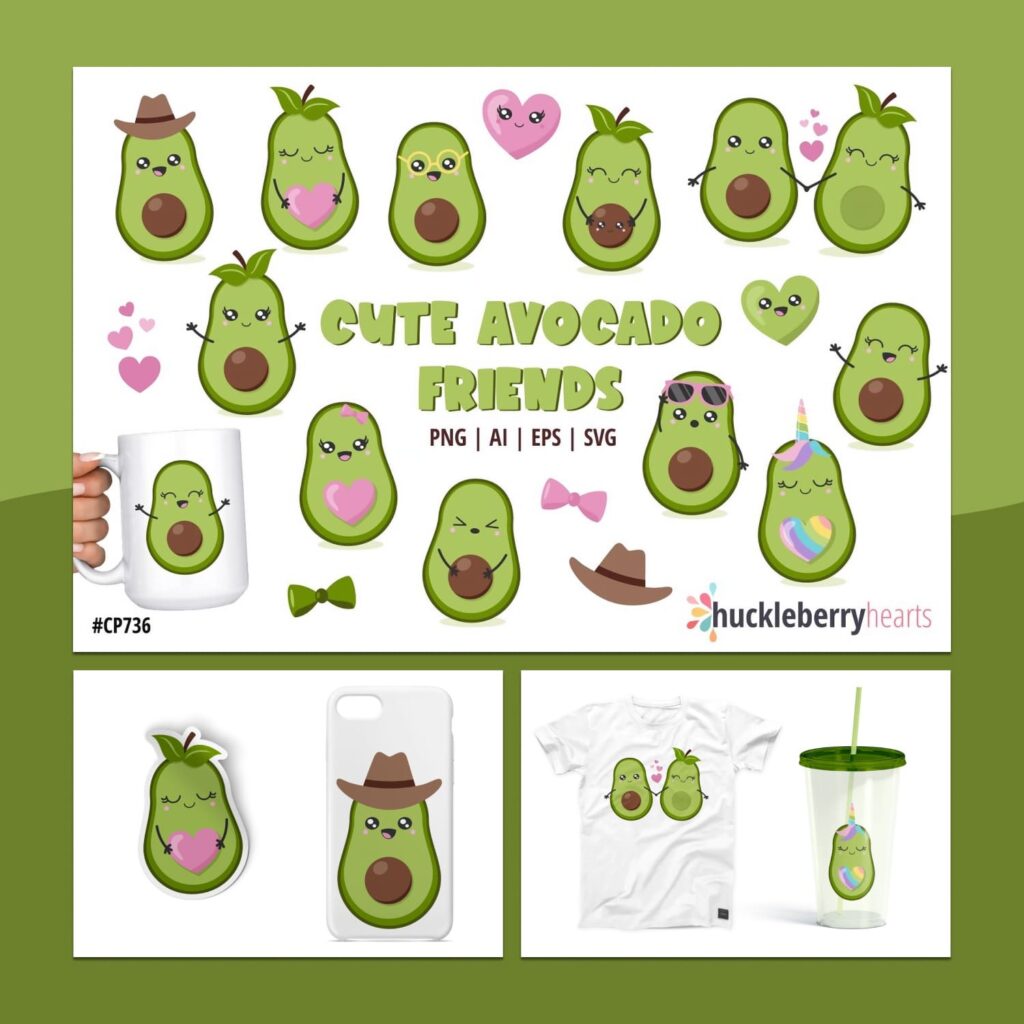 Cute Avocado Friends – MasterBundles