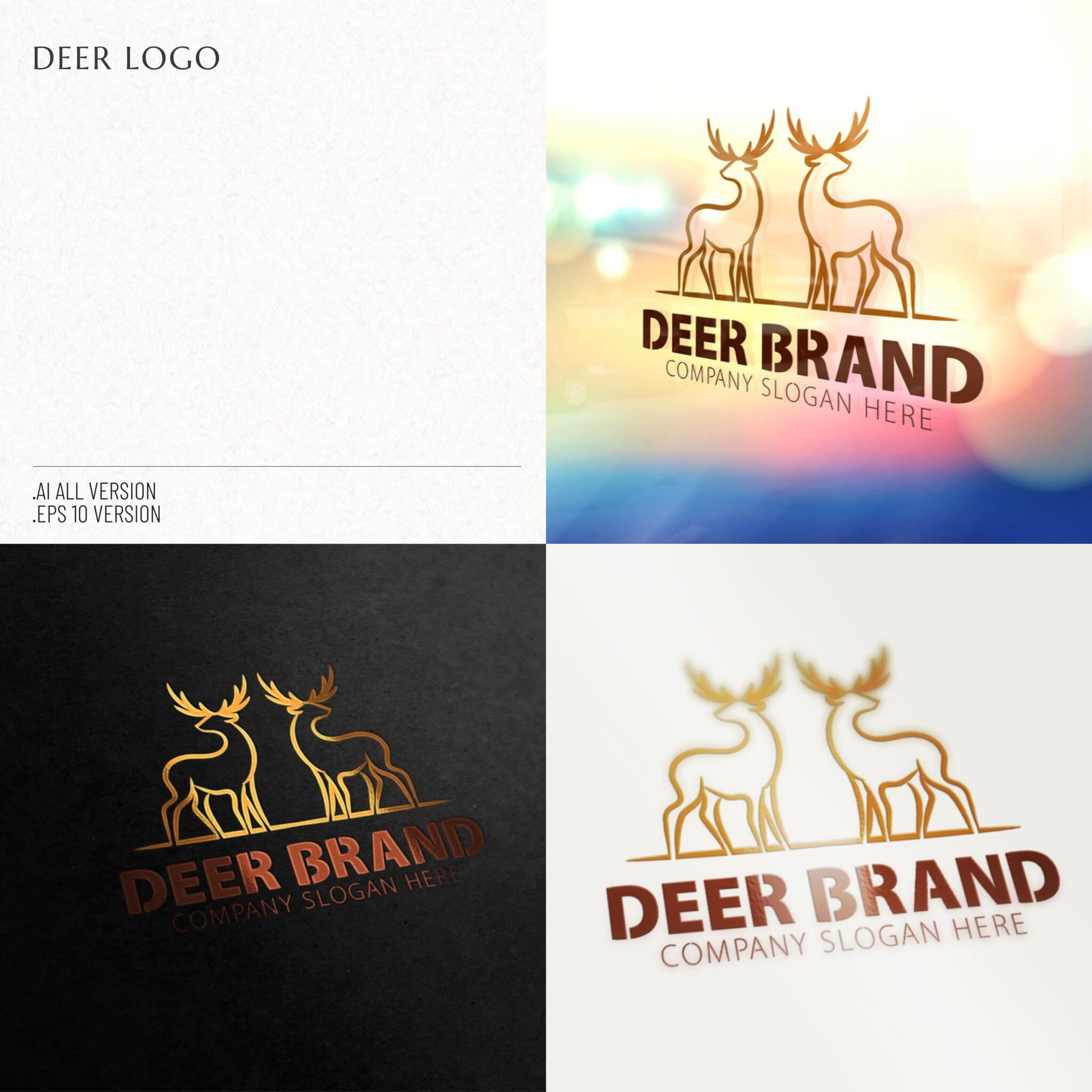 Minimal Deer Logo Design - MasterBundles