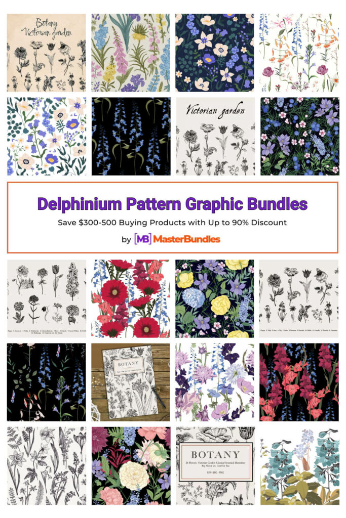 8+ Delphinium Pattern Graphic Bundles for 2024 - MasterBundles
