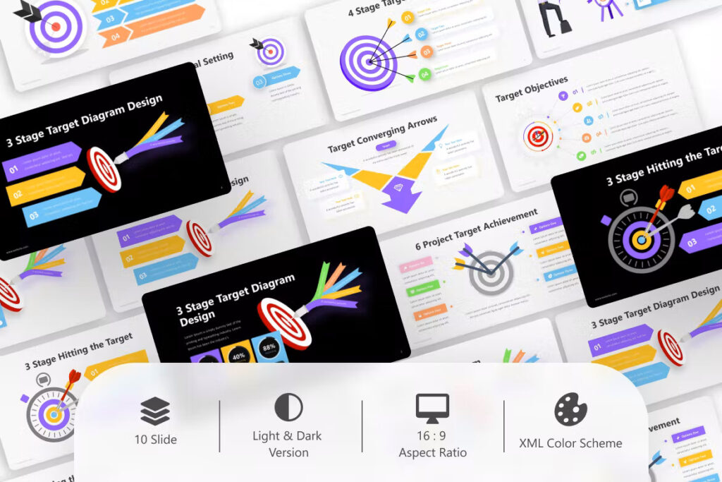 Target Diagram PowerPoint Template – MasterBundles