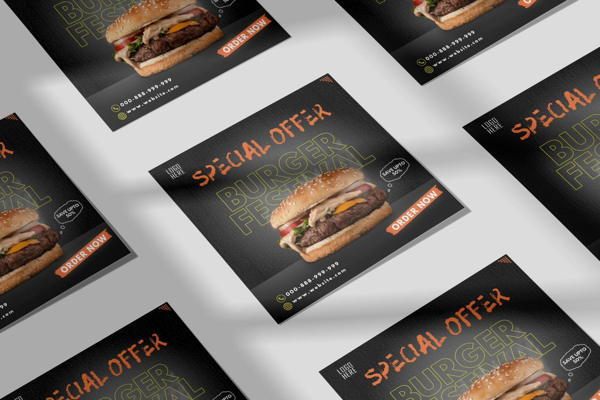 Burger Flyer Template - social media post - MasterBundles