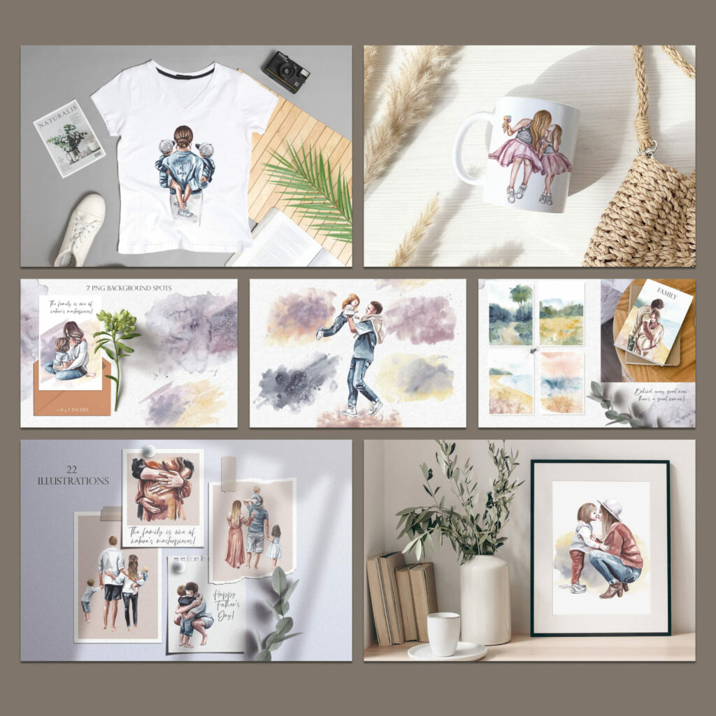 Family Watercolor Clipart – MasterBundles