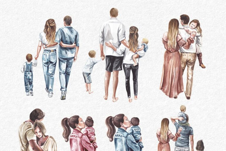 Family Watercolor Clipart – MasterBundles