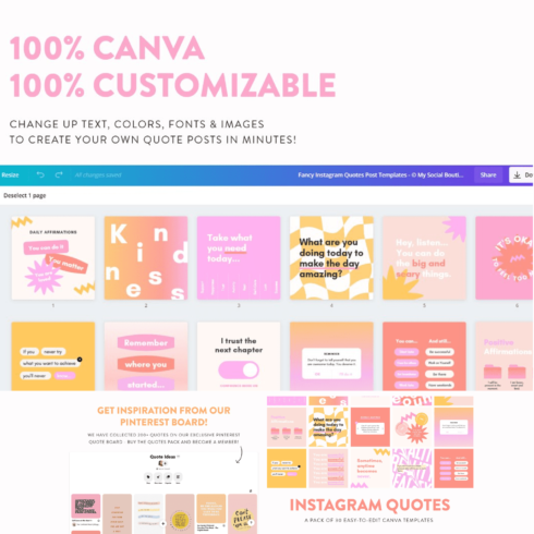 Fancy Instagram Quote Post Templates – MasterBundles