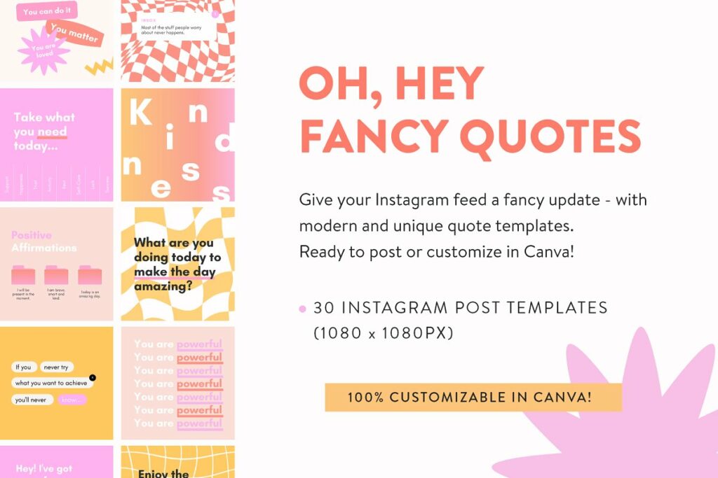 Fancy Instagram Quote Post Templates – MasterBundles