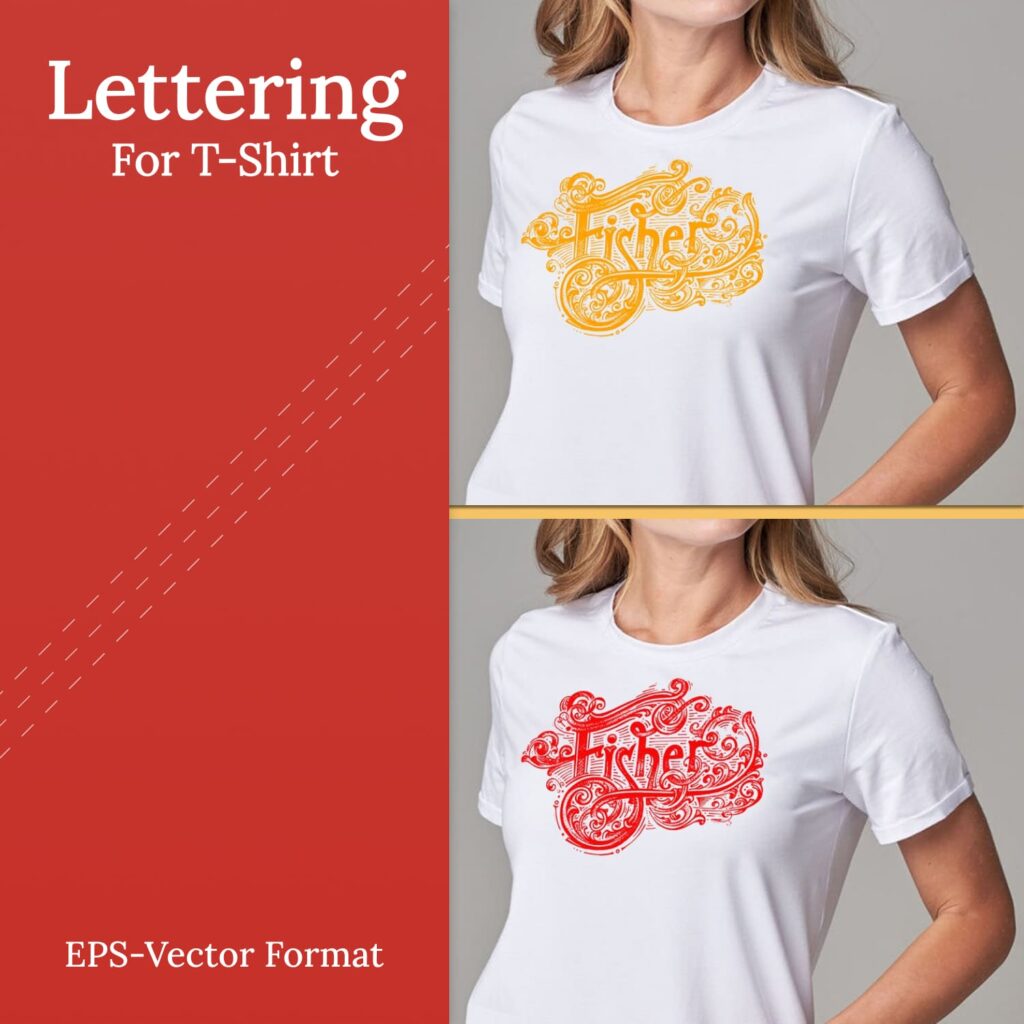 Fisher Lettering for T-shirt – MasterBundles