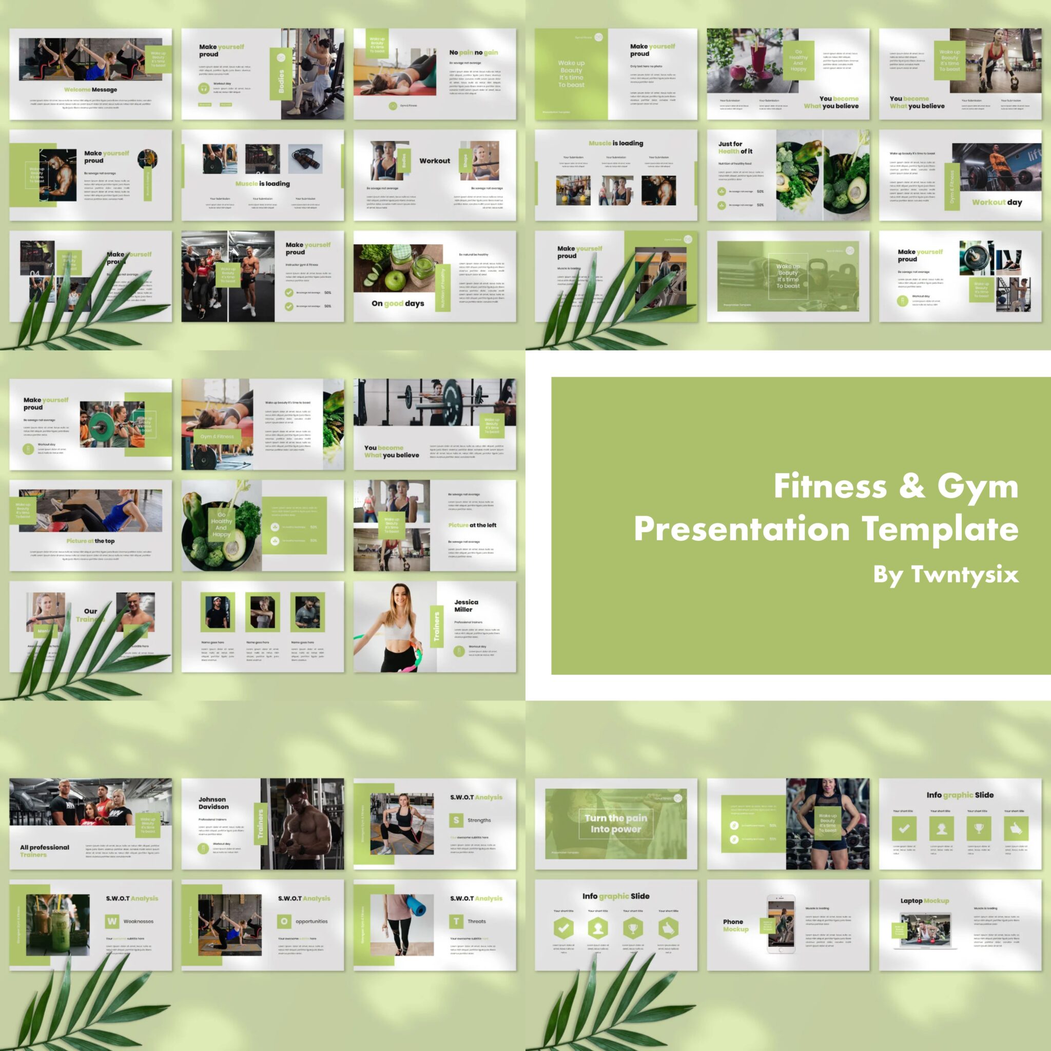 Fitness & Gym Presentation Template – MasterBundles