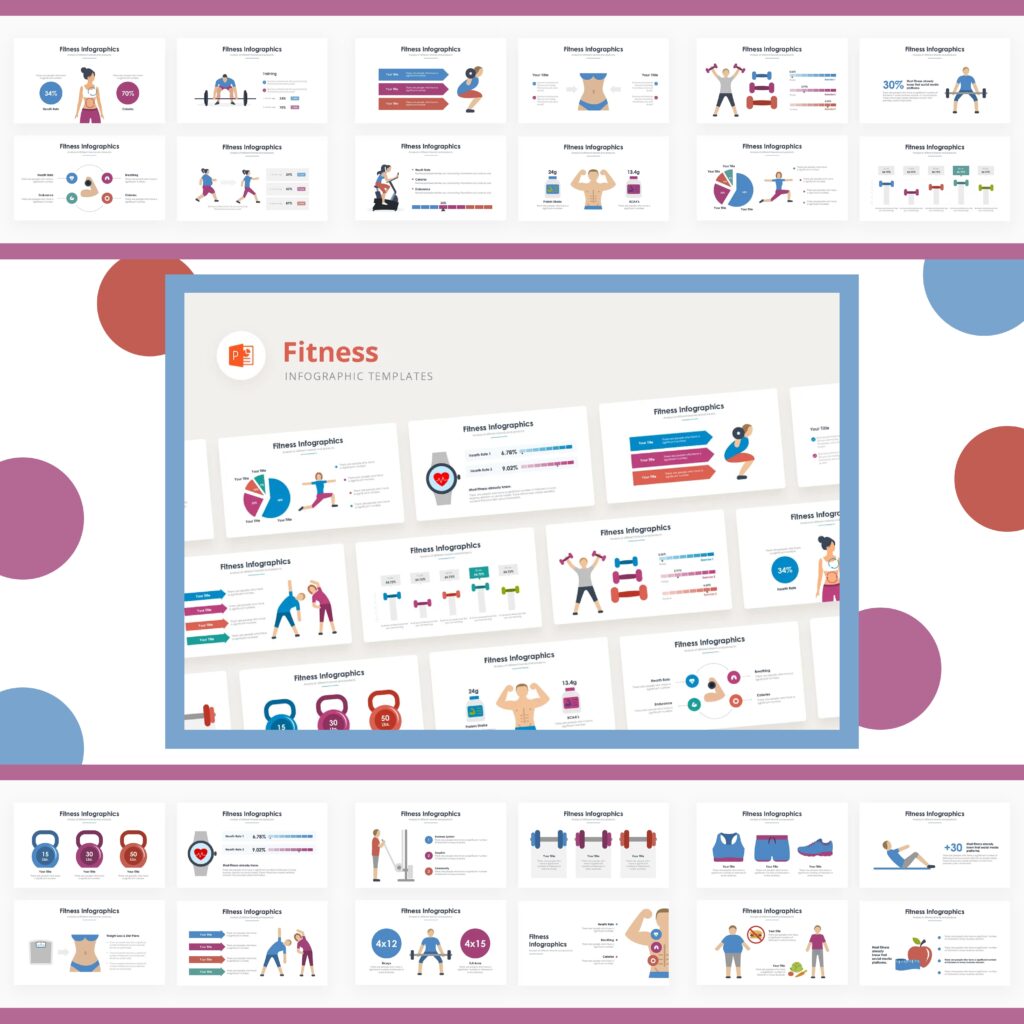 24 Fitness Infographics - PowerPoint – MasterBundles