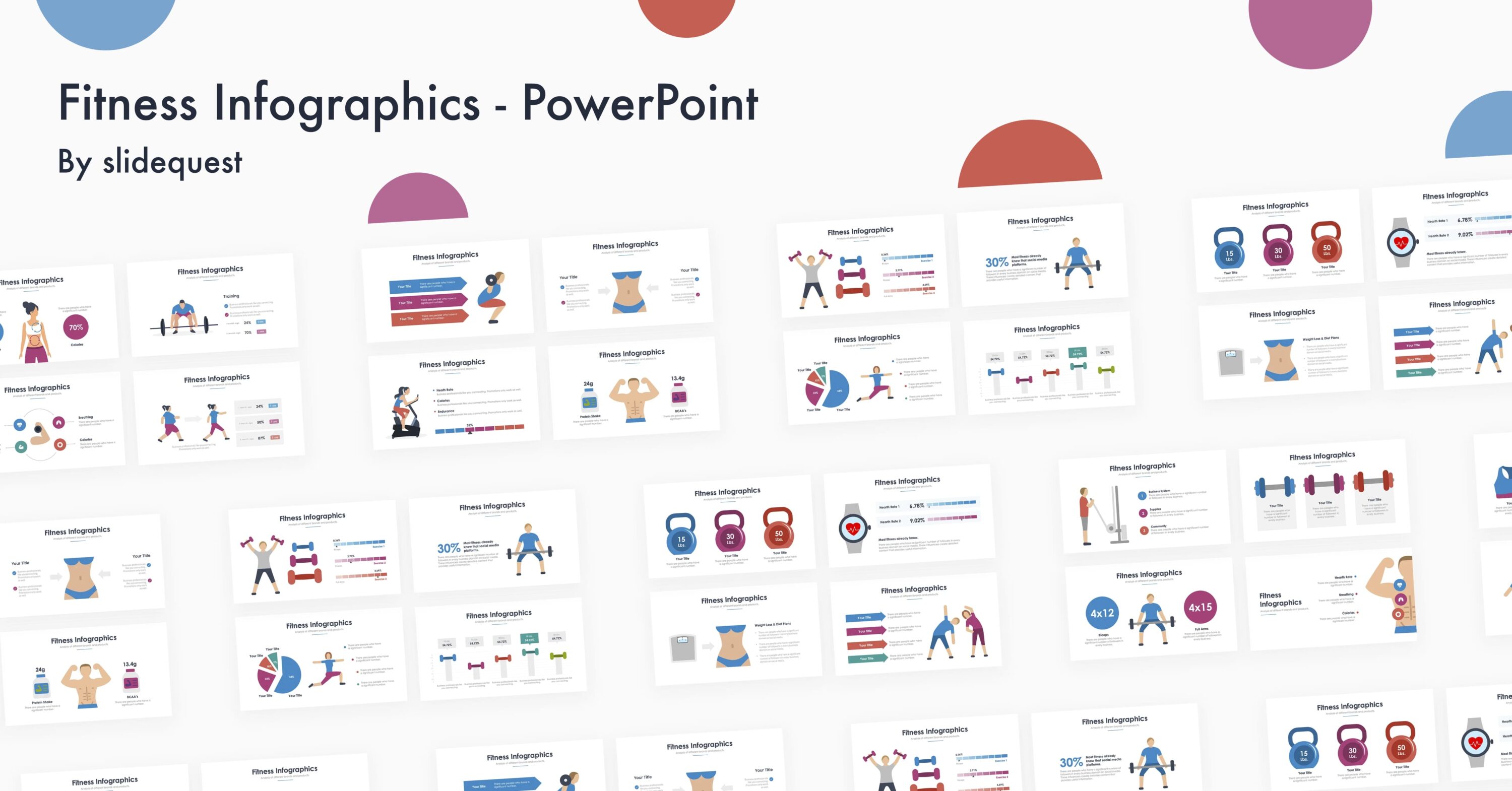 24 Fitness Infographics - PowerPoint – MasterBundles