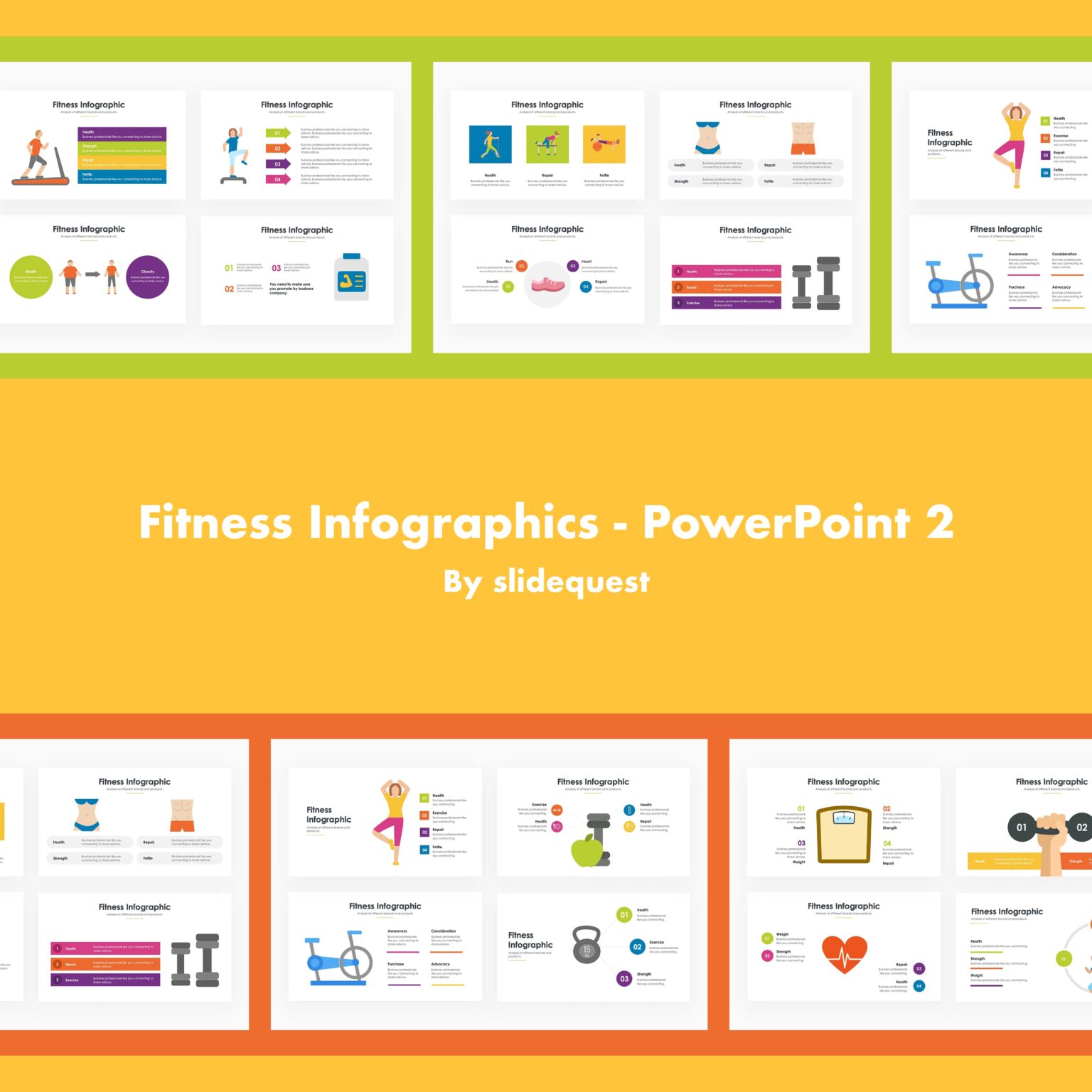 Fitness Infographics - PowerPoint – MasterBundles