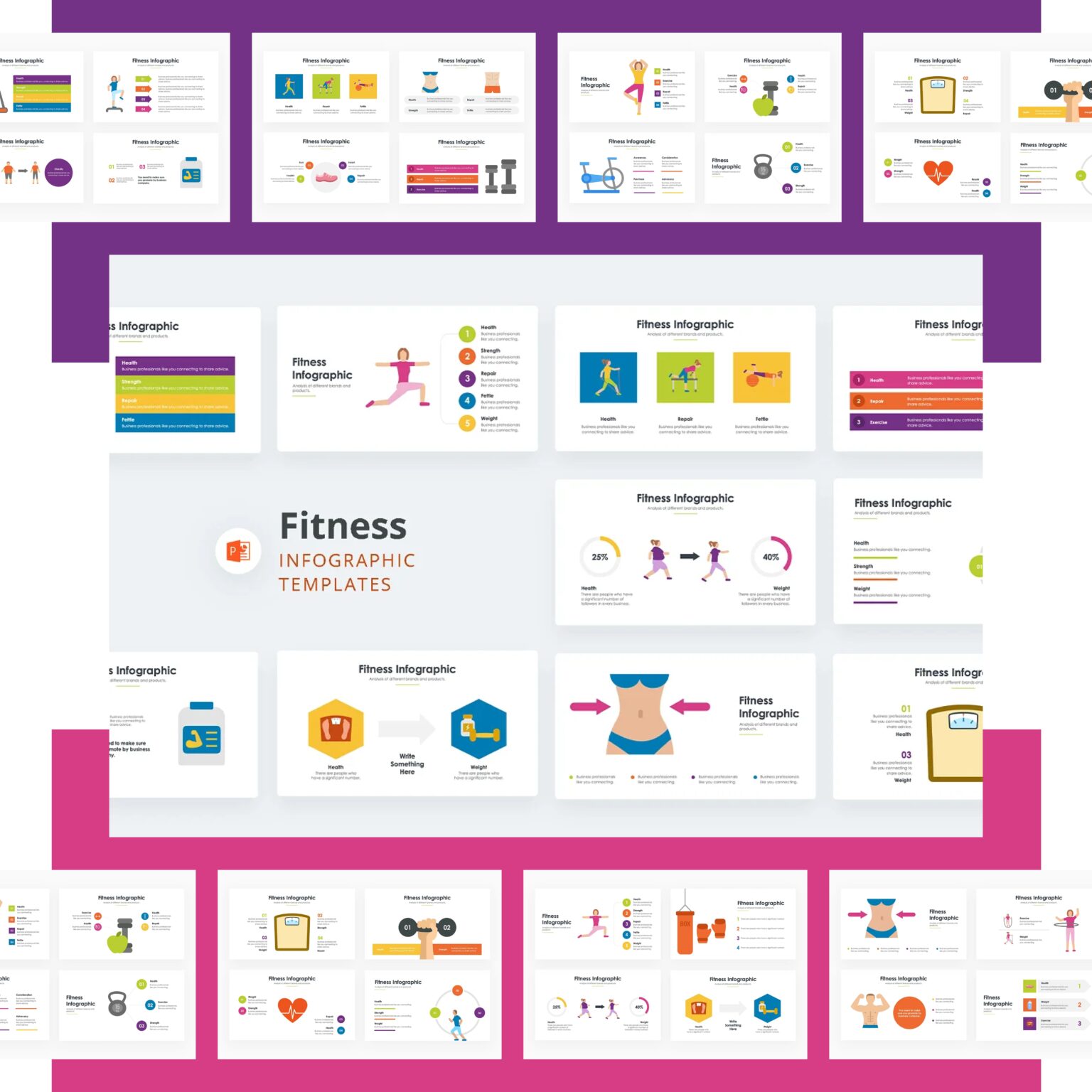 Fitness Infographics - PowerPoint – MasterBundles