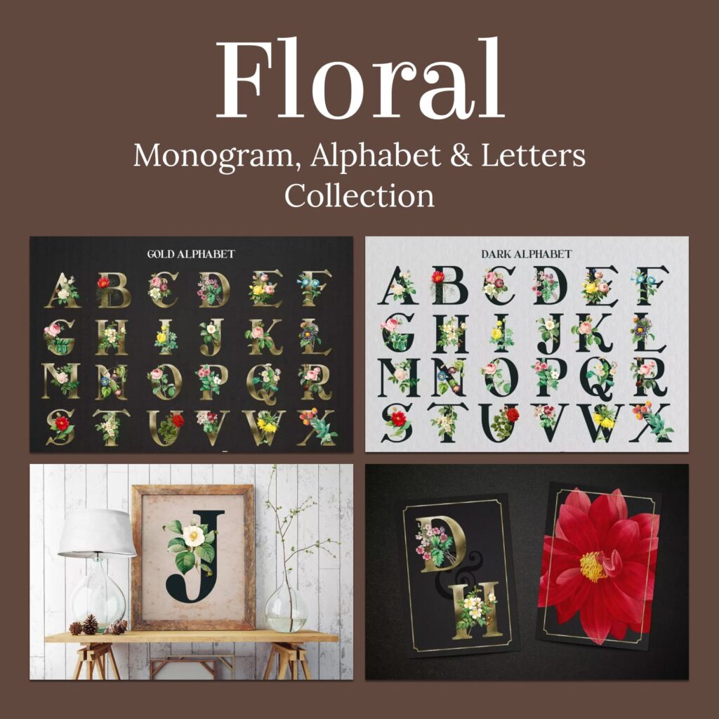 Floral Monogram, Alphabet & Letters Collection – MasterBundles