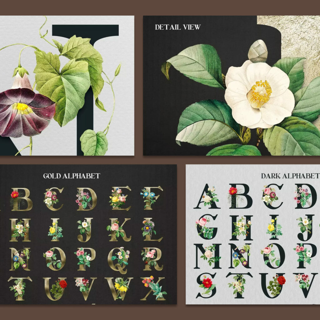 Floral Monogram, Alphabet & Letters Collection – MasterBundles
