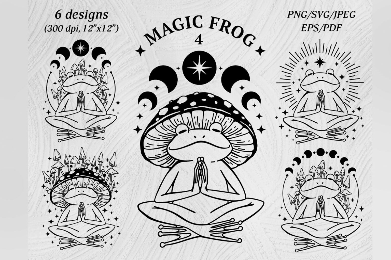 Meditating Celestial Frog, Magic Mushroom frog SVG PNG – MasterBundles
