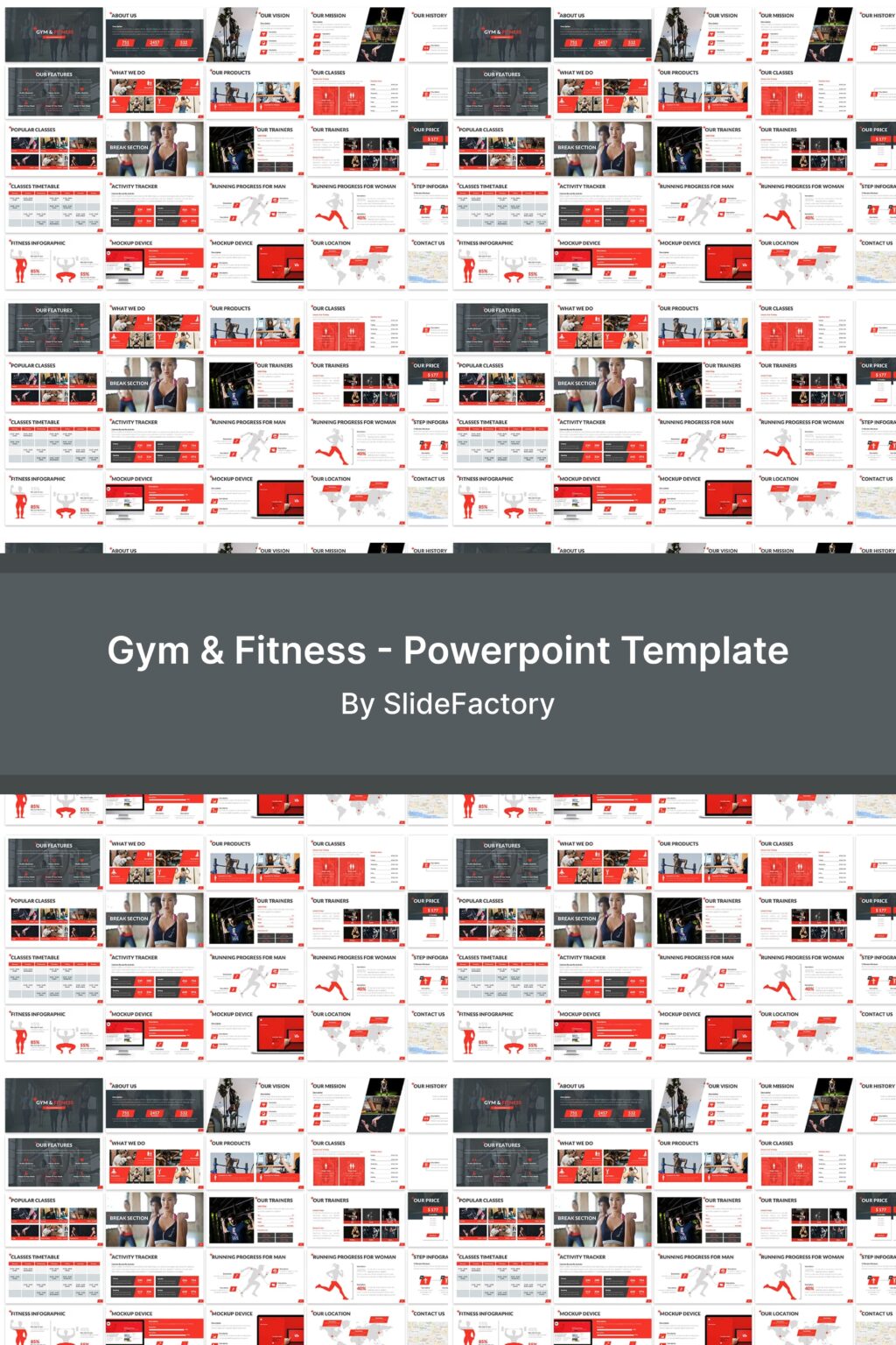 Gym & Fitness - Powerpoint Template 1200 Slides – MasterBundles
